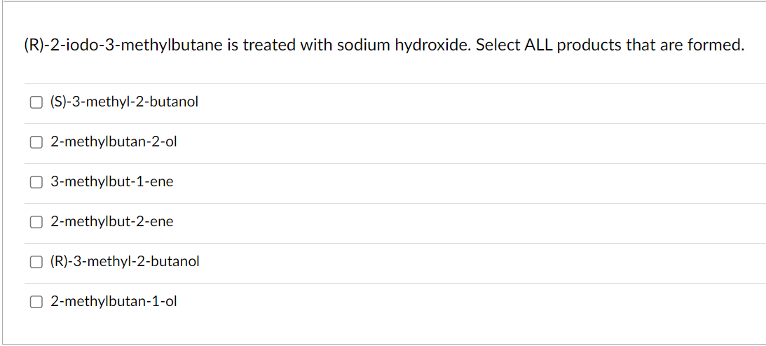 Solved (R)-3,3-dimethylpentan-2-ol is heated with | Chegg.com