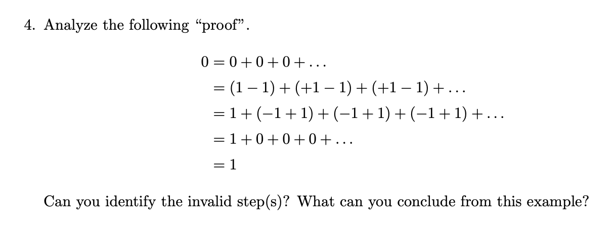 Solved 4. Analyze the following "proof". | Chegg.com