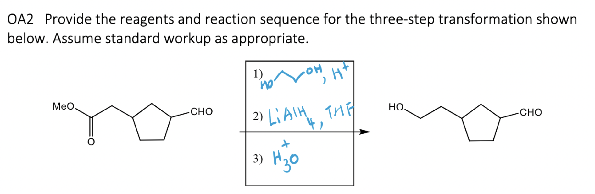 Solved OA2 Provide the reagents and reaction sequence for | Chegg.com