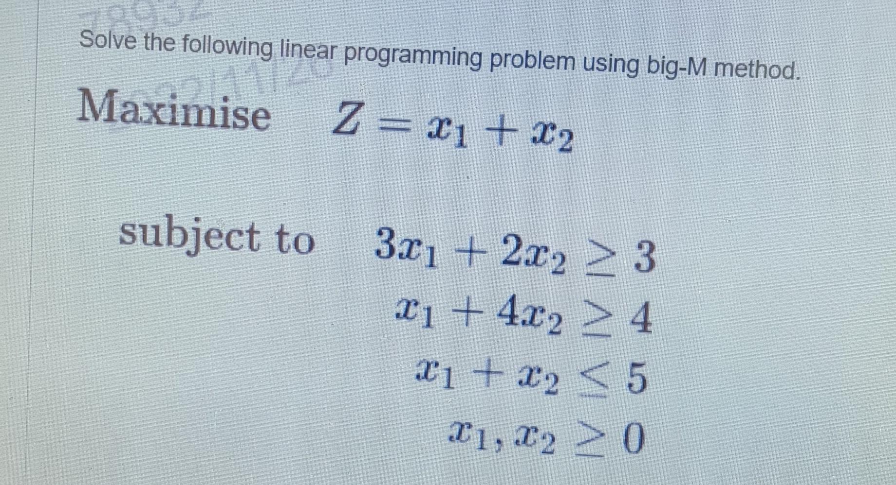 Solved Solve The Following Linear Programming Problem Using 