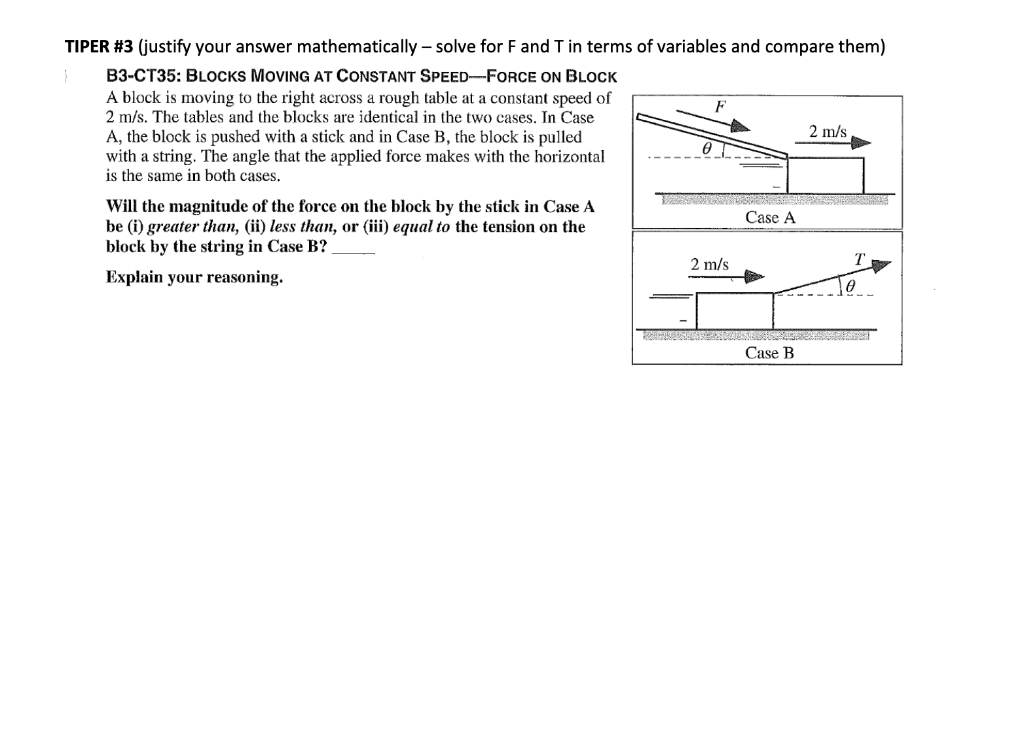 Solved TIPER #3 (justify your answer mathematically - solve | Chegg.com