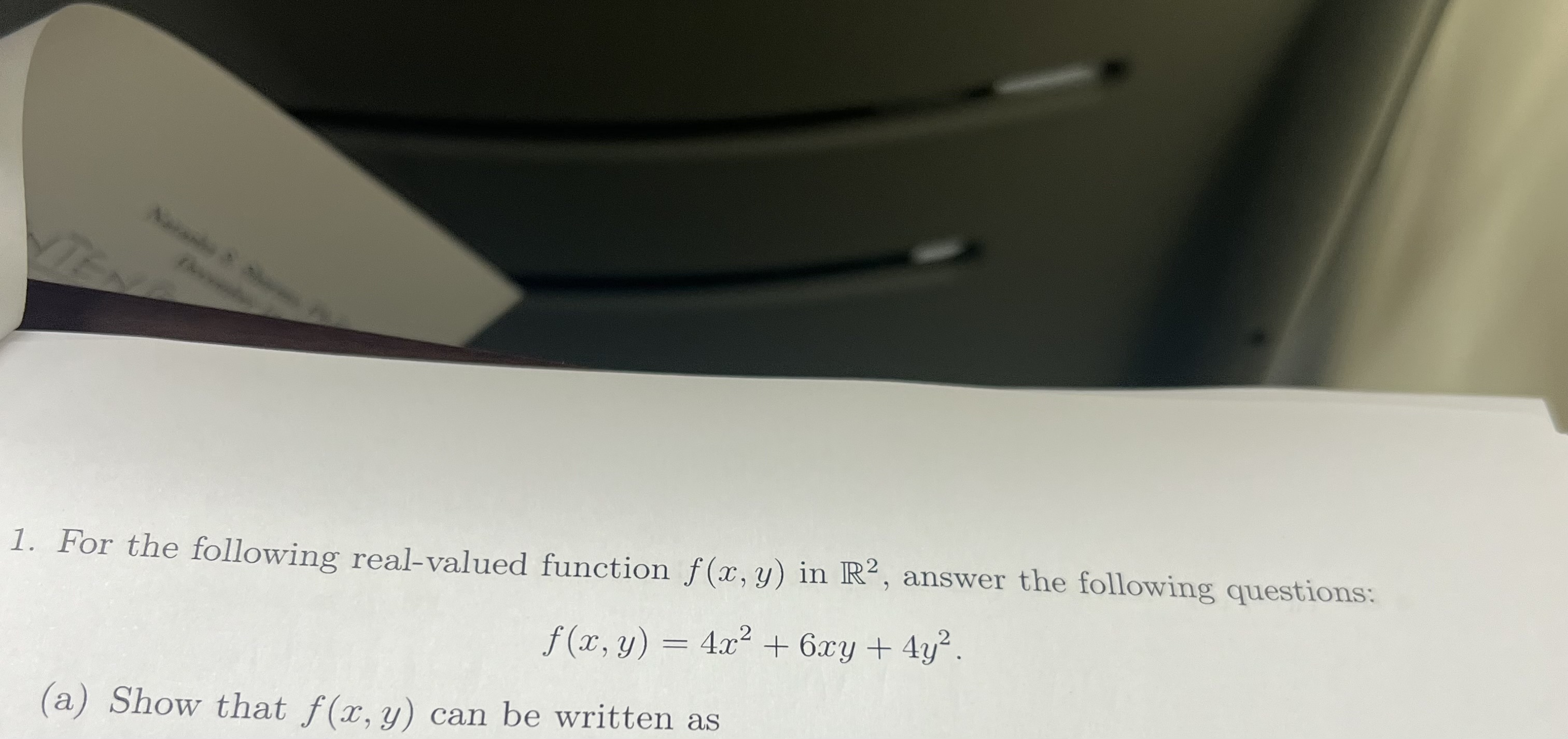 1. For the following real-valued function f(x,y) in | Chegg.com