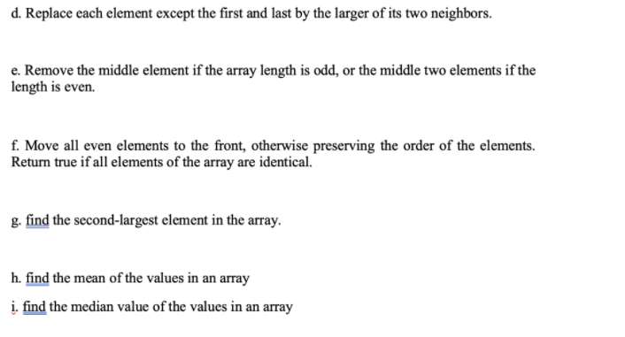 Solved d. Replace each element except the first and last by | Chegg.com Solved d. Replace each element except the first and last by | Chegg.com