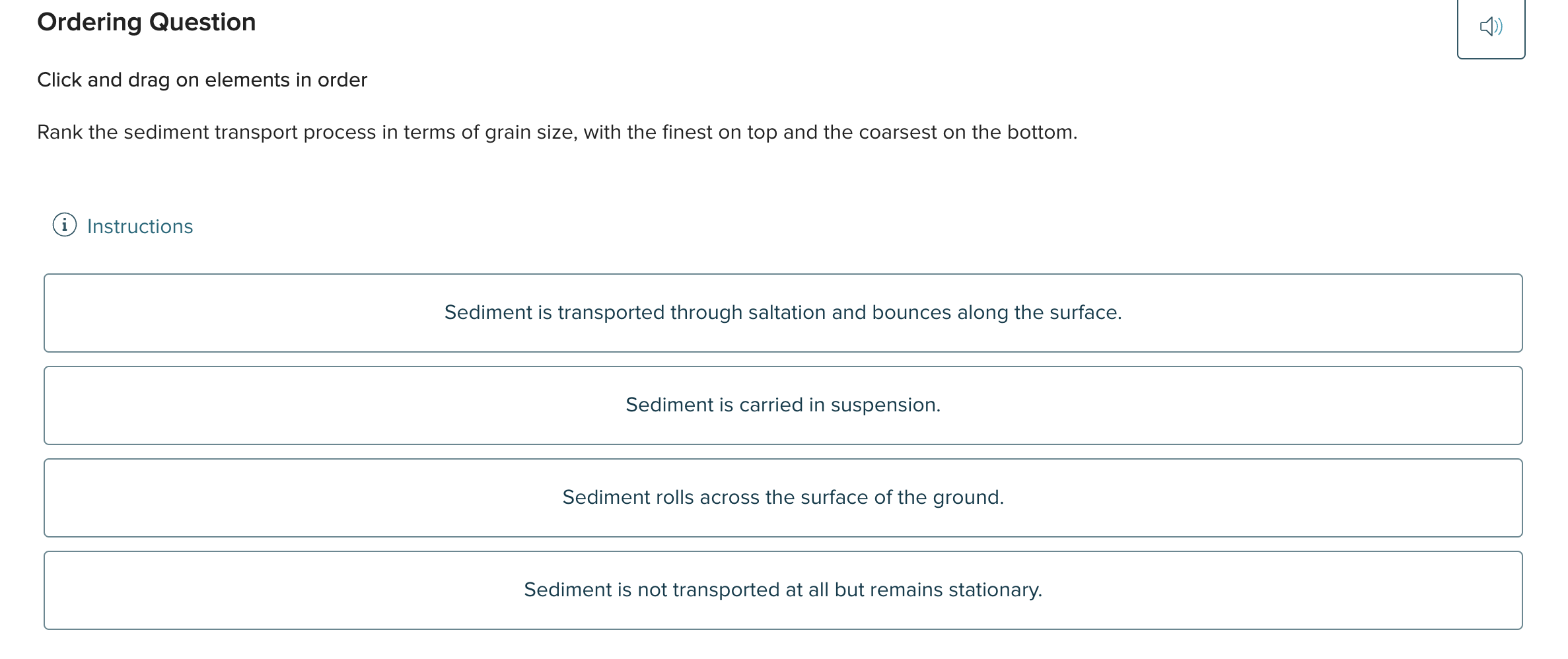 Solved Ordering QuestionClick and drag on elements in | Chegg.com