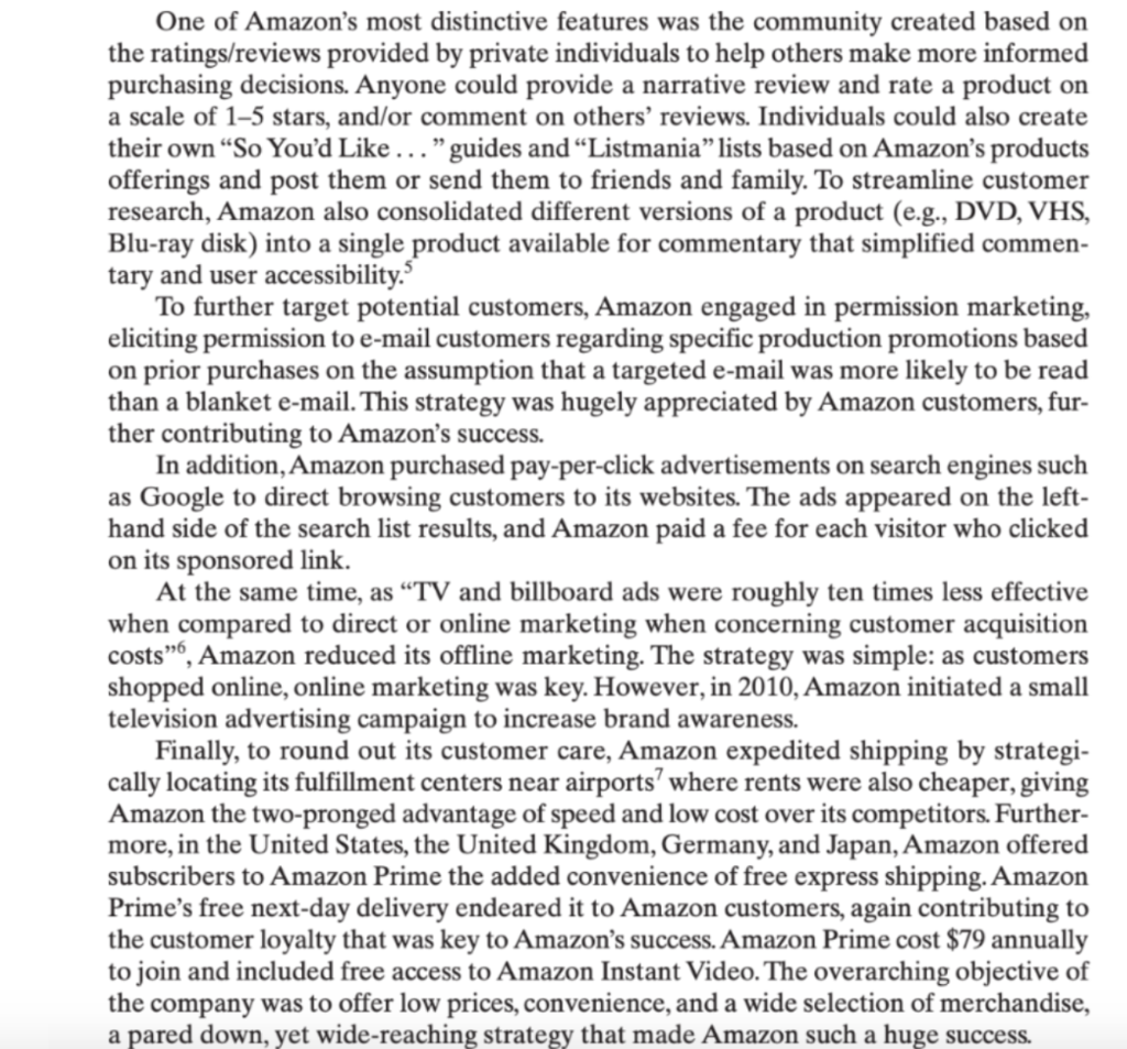 AMAZON.COM INC. CASE STUDY ANALYSIS The following is | Chegg.com