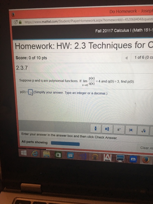 Solved Suppose p and q are polynomial functions. if lim_x | Chegg.com