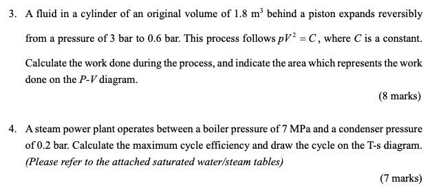 Solved [Engineering Thermodynamics] Please finish the | Chegg.com