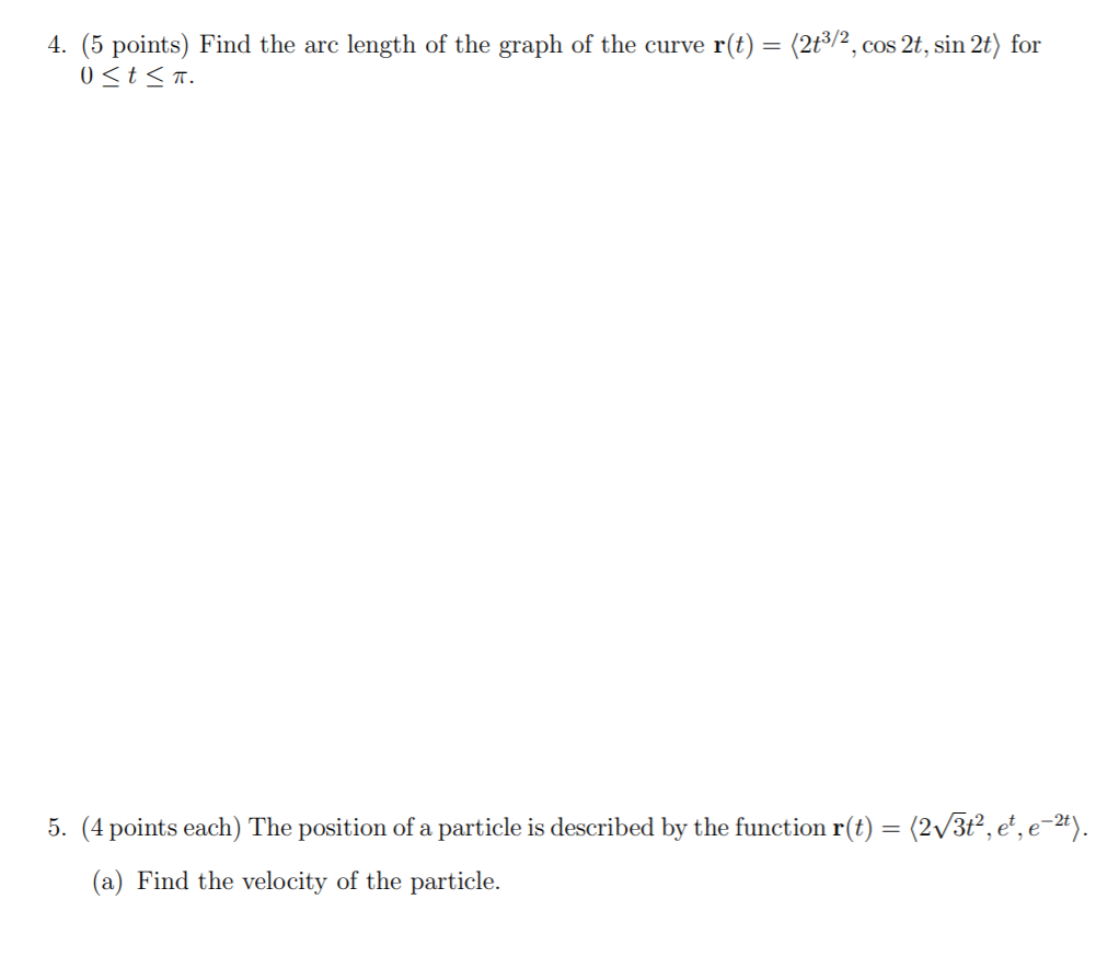Solved 4. (5 points) Find the arc length of the graph of the | Chegg.com