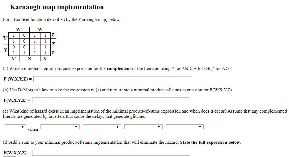 Solved Karnaugh Map Implementation For A Boolean Function 8584