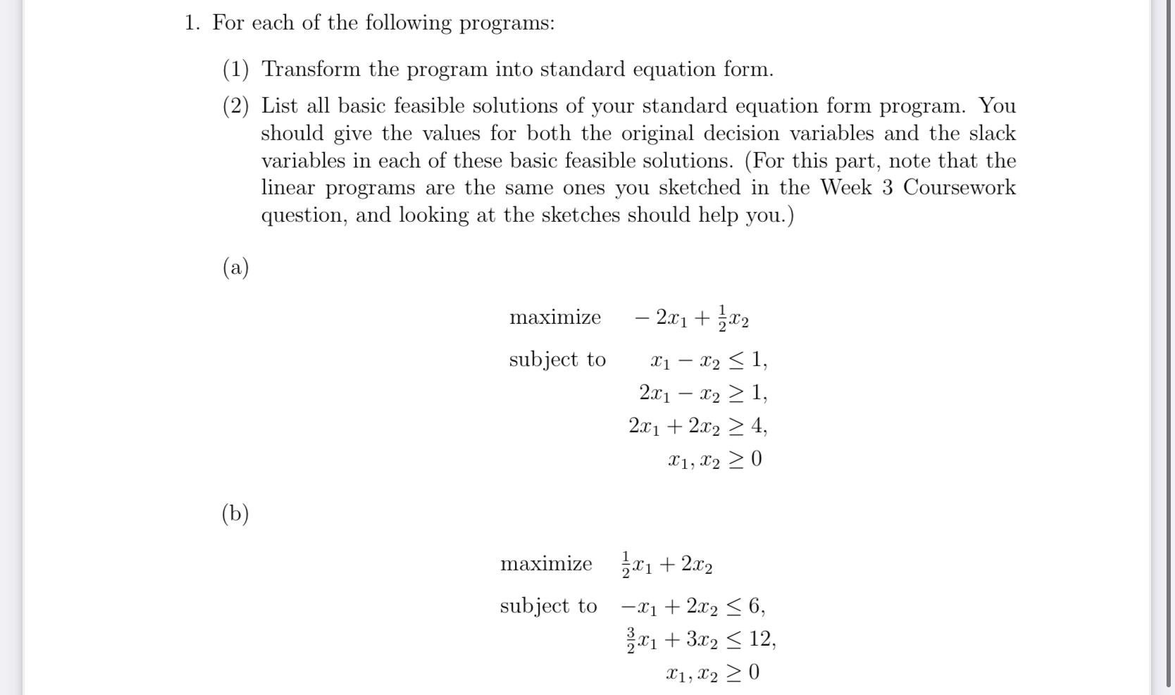 Solved 1. For each of the following programs: (1) Transform | Chegg.com