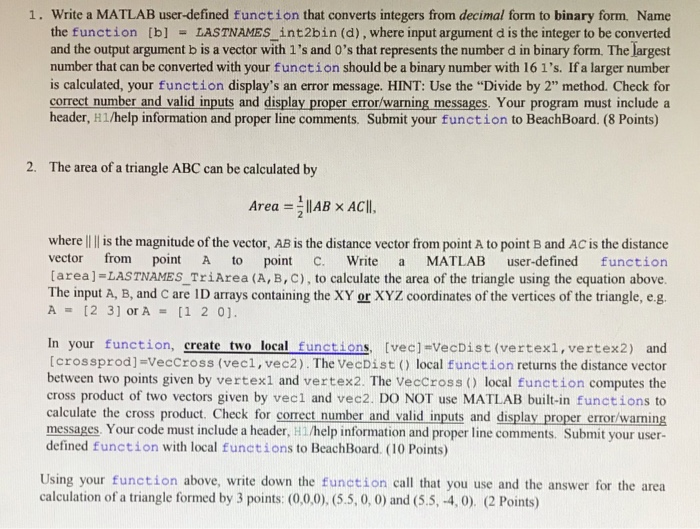 Solved 1 Write A Matlab User Defined Function That Converts 9799