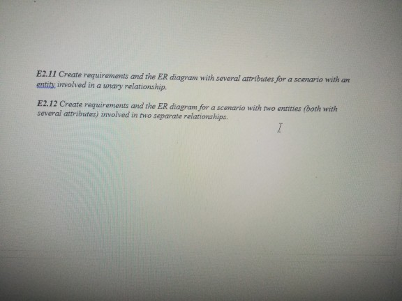 Solved E2.11 Create requirements and the ER diagram with | Chegg.com