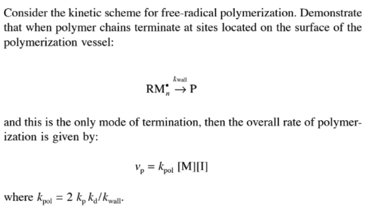 Solved Consider the kinetic scheme for free-radical | Chegg.com