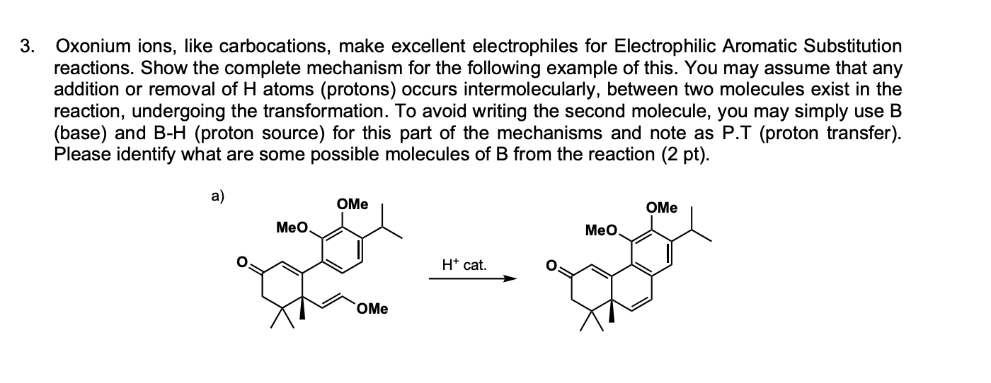 Solved Oxonium ions, like carbocations, make excellent | Chegg.com