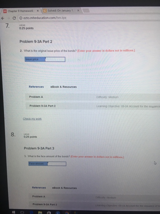 Solved pter 9 Homework-Part 2(10 points) Question Problem | Chegg.com Solved pter 9 Homework-Part 2(10 points) Question Problem | Chegg.com