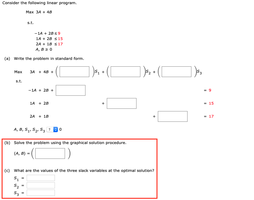 Solved Consider the following linear program. Max 3A + 4B | Chegg.com