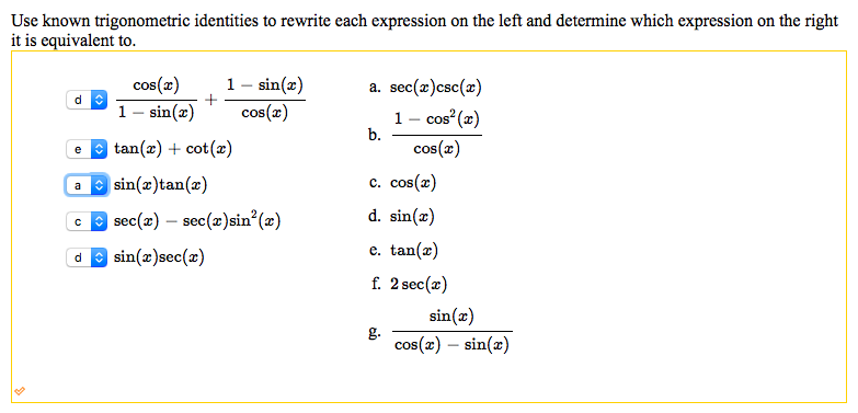 Solved Use known trigonometric identities to rewrite each | Chegg.com