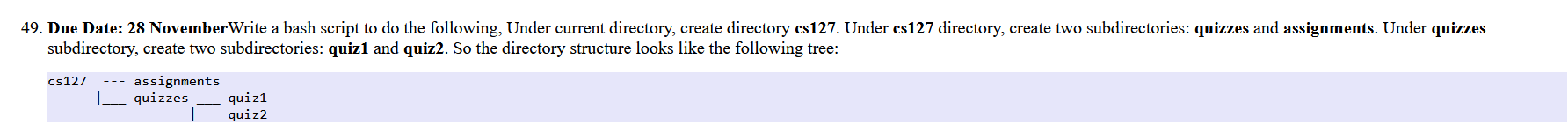 Solved subdirectory, create two subdirectories: quiz1 and | Chegg.com Solved subdirectory, create two subdirectories: quiz1 and | Chegg.com