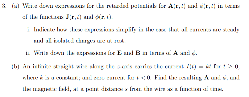 Solved (a) Write down expressions for the retarded | Chegg.com