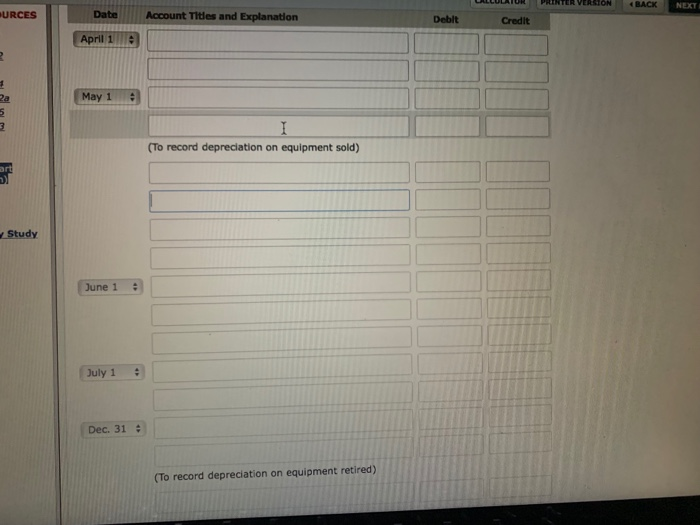 Solved CALCULATOR PRINTER VERSION | BACK Problem 9-2A (Part | Chegg.com