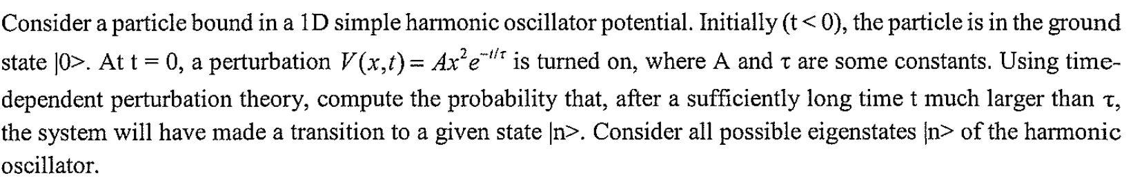 Solved Consider a particle bound in a 1D simple harmonic | Chegg.com