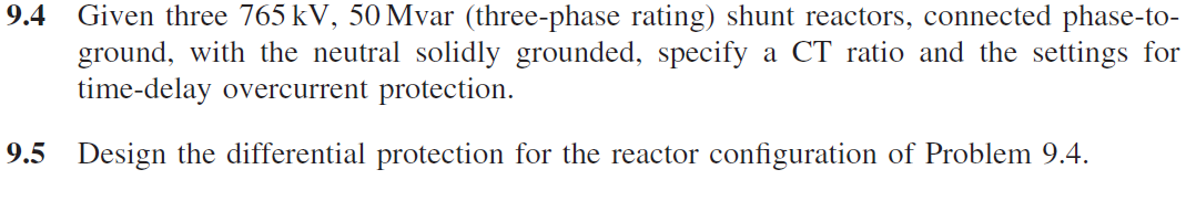 Solved 9.4 Given three 765 kV, 50 Mvar (three-phase rating) | Chegg.com