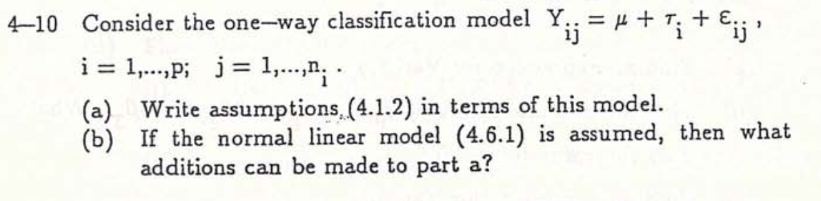 Solved Consider the one-way classification model Y_ij = μ + | Chegg.com