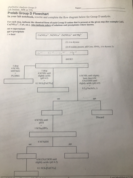 Qualitative Analysis Group D Lab Section: MW or TTh | Chegg.com