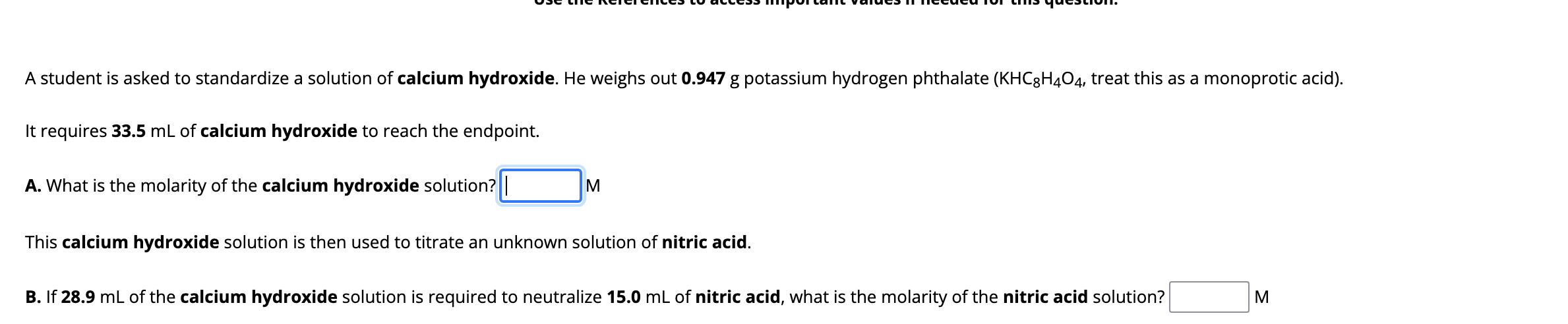 Solved A student is asked to standardize a solution of | Chegg.com