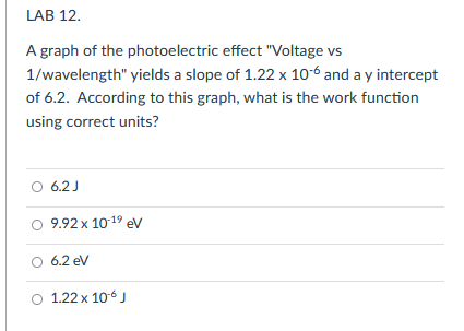 Solved Q1) Stopping potential V can be determined as: a. | Chegg.com