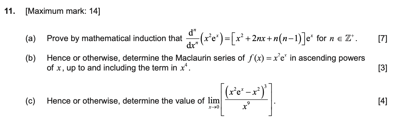 Solved [Maximum mark: 14] (a) Prove by mathematical | Chegg.com