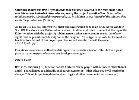 Solved Background - Fizzbuzz Recall that fizzbuzz is played | Chegg.com
