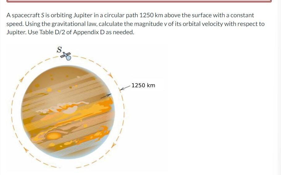 Solved A spacecraft S is orbiting Jupiter in a circular path | Chegg.com