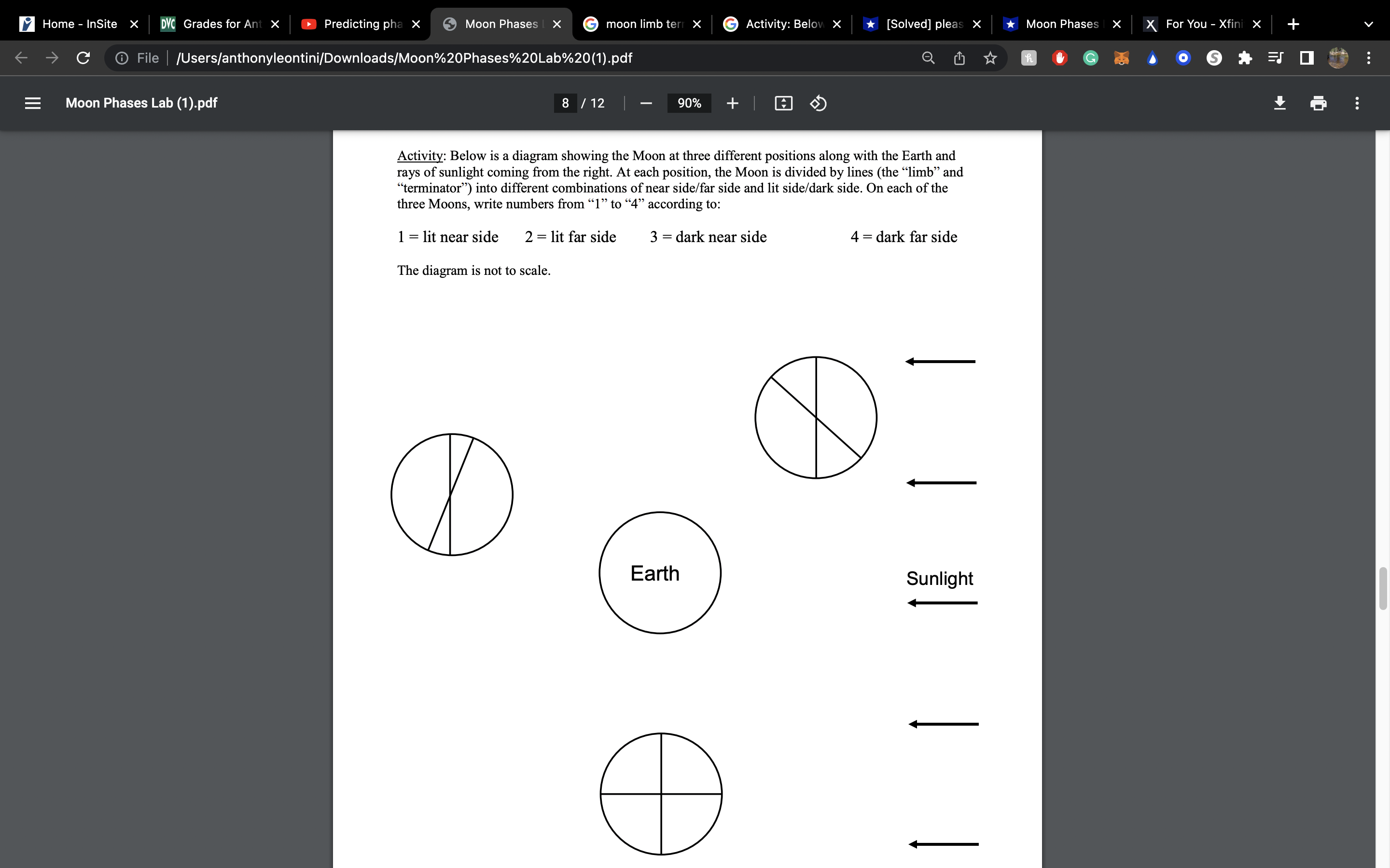 Please draw the moons with the proper labeling! When | Chegg.com