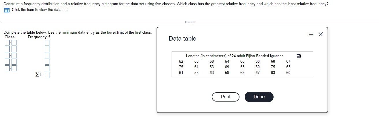 Solved Construct a frequency distribution and a relative | Chegg.com