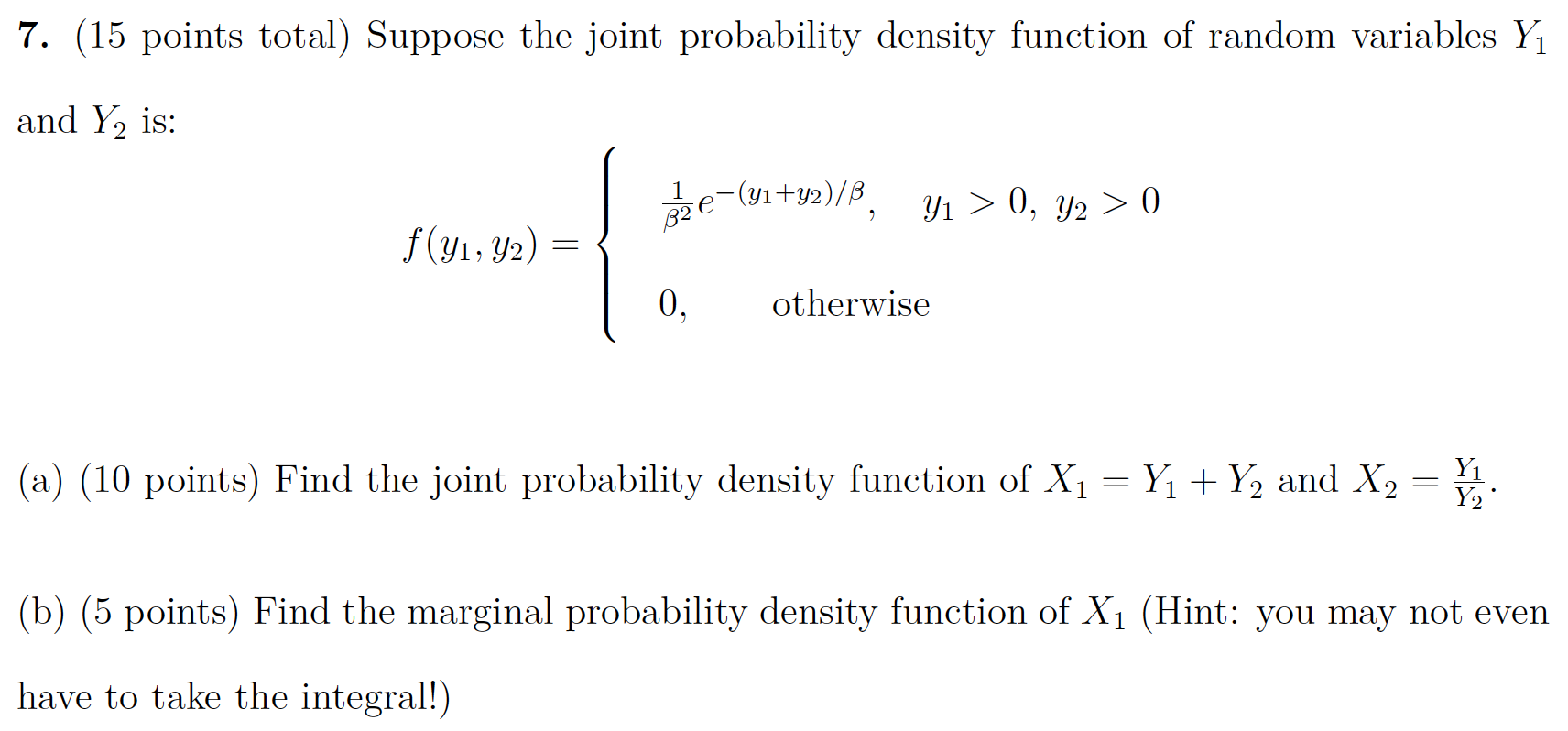 Solved Suppose the joint probability density function of | Chegg.com
