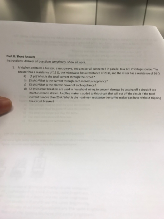 Solved Part II: Short Answer Instructions: Answer all | Chegg.com