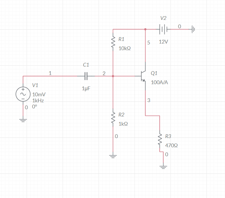 Solved IN MULTISM Below is a common collector amplify | Chegg.com