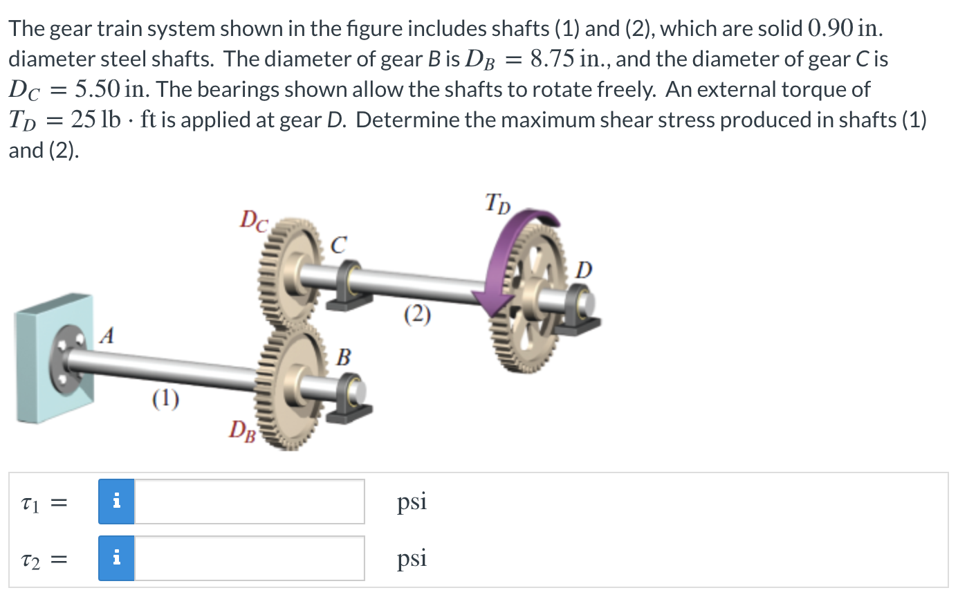 Solved The gear train system shown in the figure includes | Chegg.com