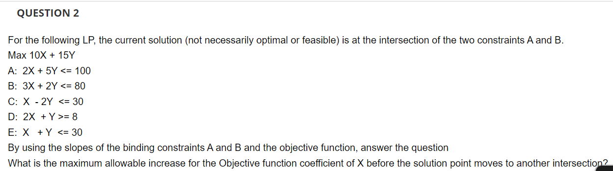 Solved For the following LP, the current solution (not | Chegg.com