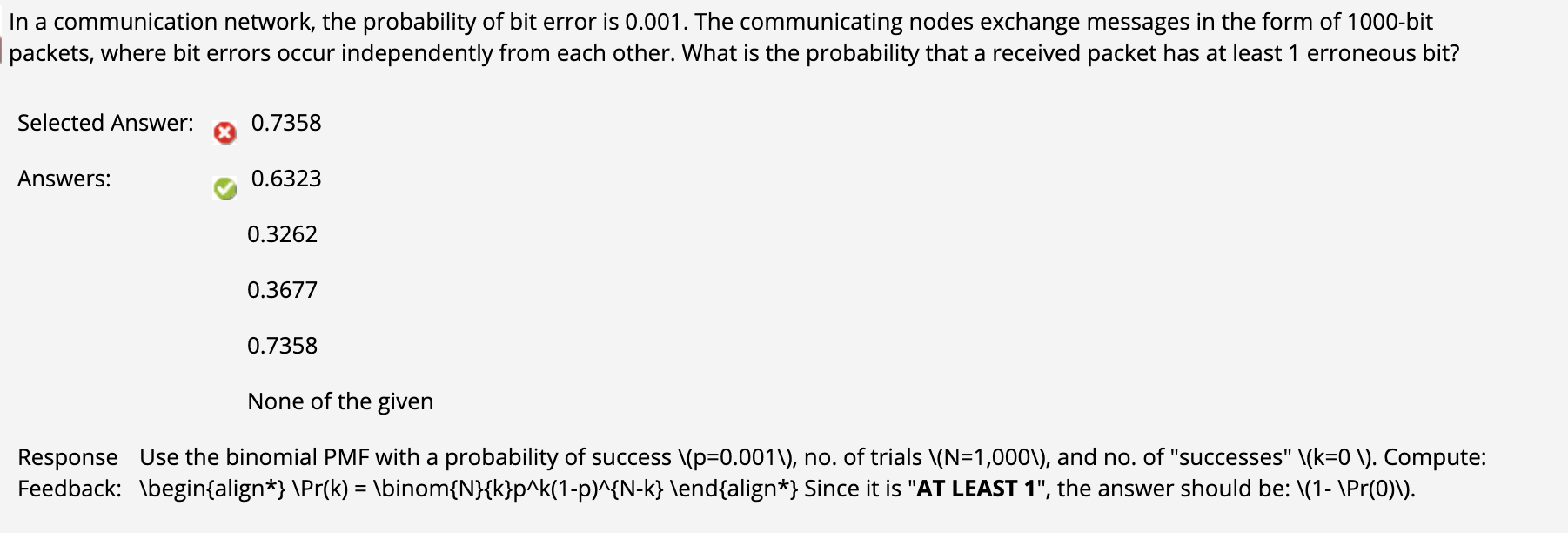 Solved In a communication network, the probability of bit | Chegg.com