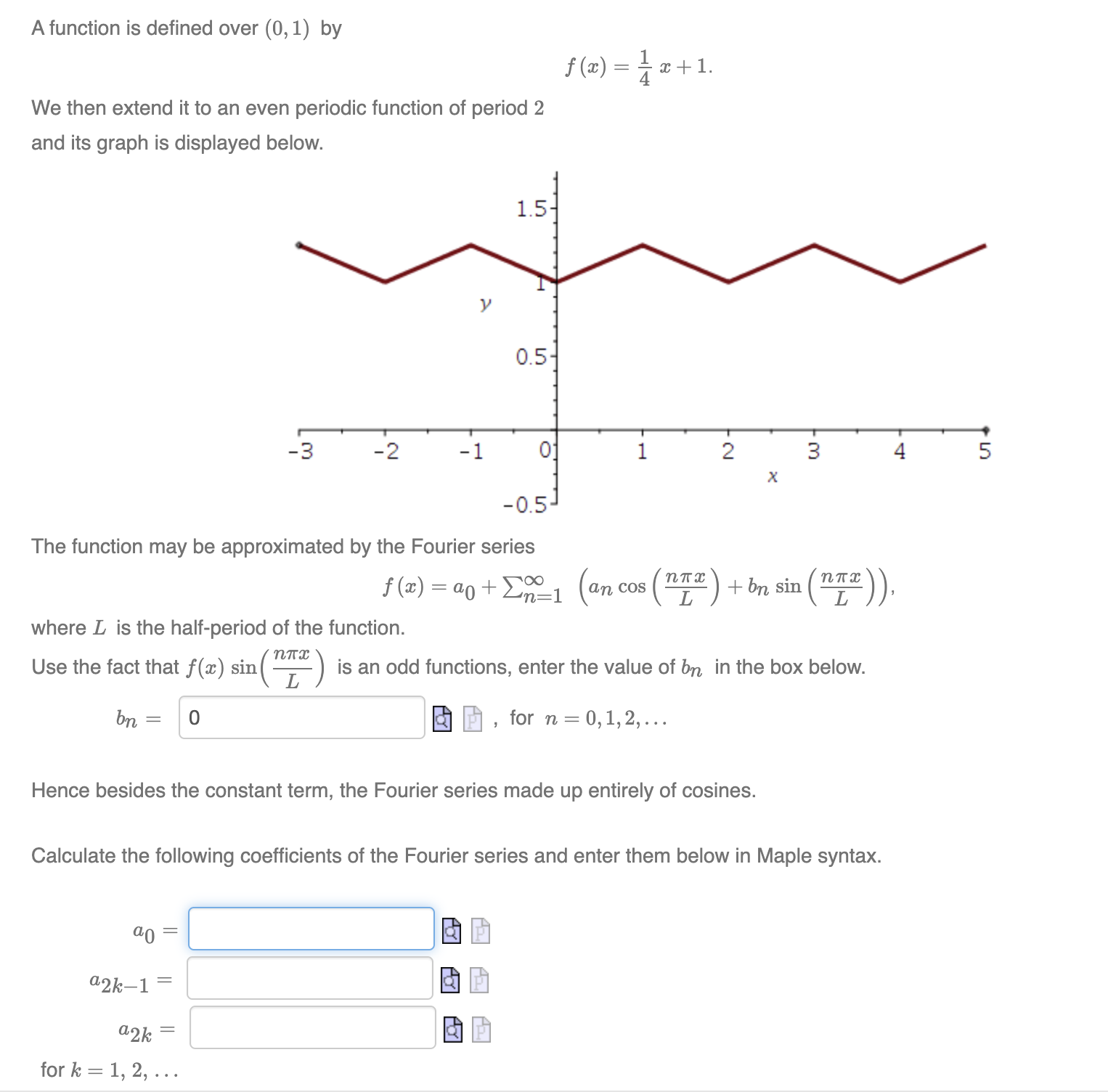 Solved A function is defined over (0,1) by f(x)=41x+1 We | Chegg.com