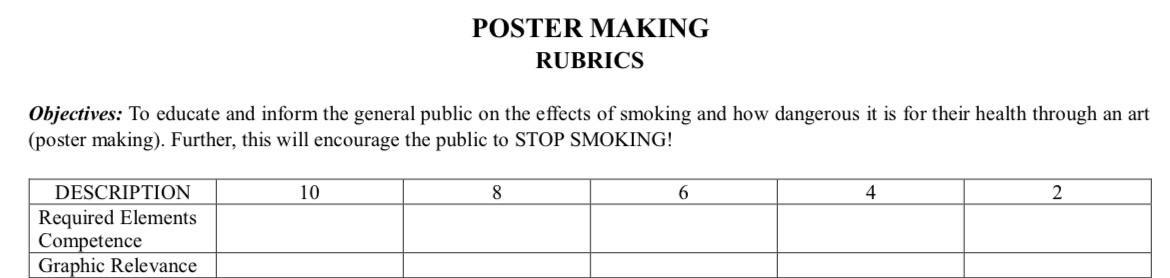 Subject: WritingWrite the rubrics needed for the | Chegg.com