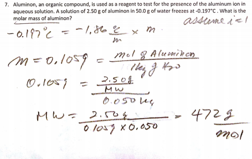 Solved The organic compound called aluminon is used as a | Chegg.com