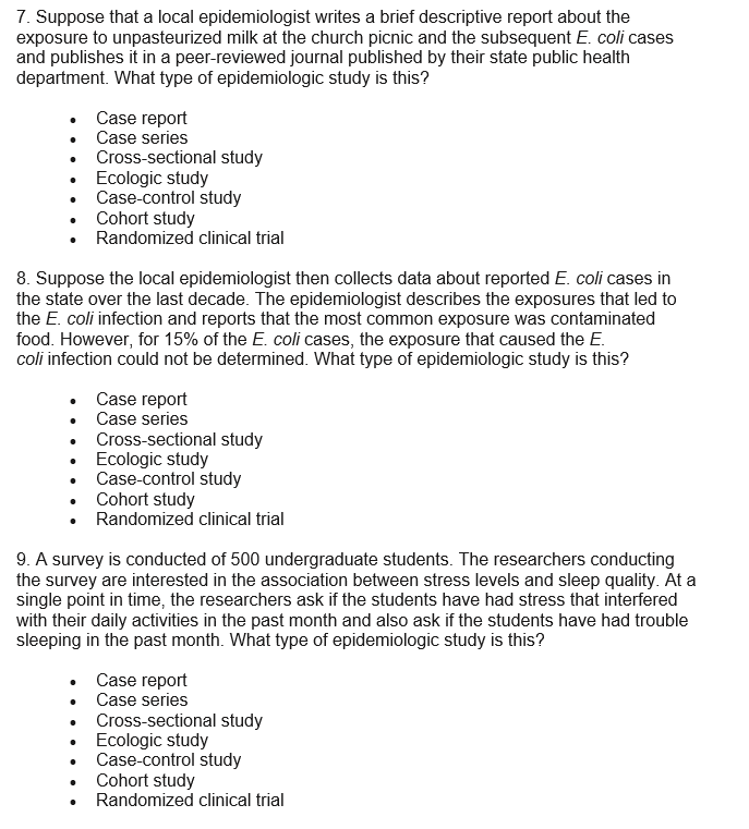 Solved . 7. Suppose that a local epidemiologist writes a | Chegg.com