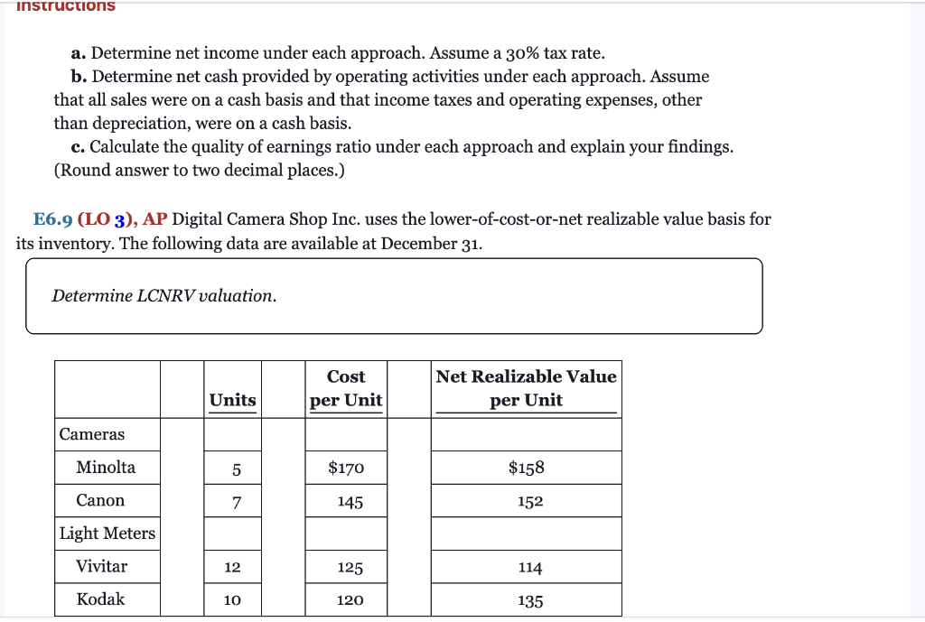 Solved instructions a. Determine net income under each | Chegg.com