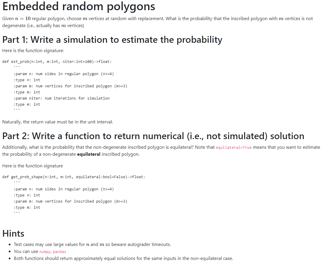 Solved Embedded random polygons Given n = 10 regular | Chegg.com
