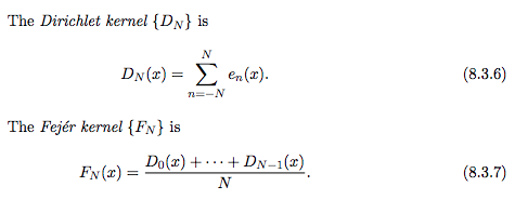 The Dirichlet kernel D) is (8.3.6) ik The Fejér | Chegg.com