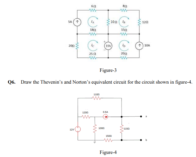 Solved Q5. Find the loop currents using mesh analysis for | Chegg.com