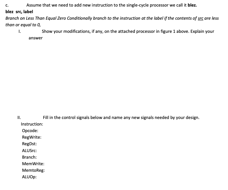 Solved Single Cycle Processor] Consider the following | Chegg.com